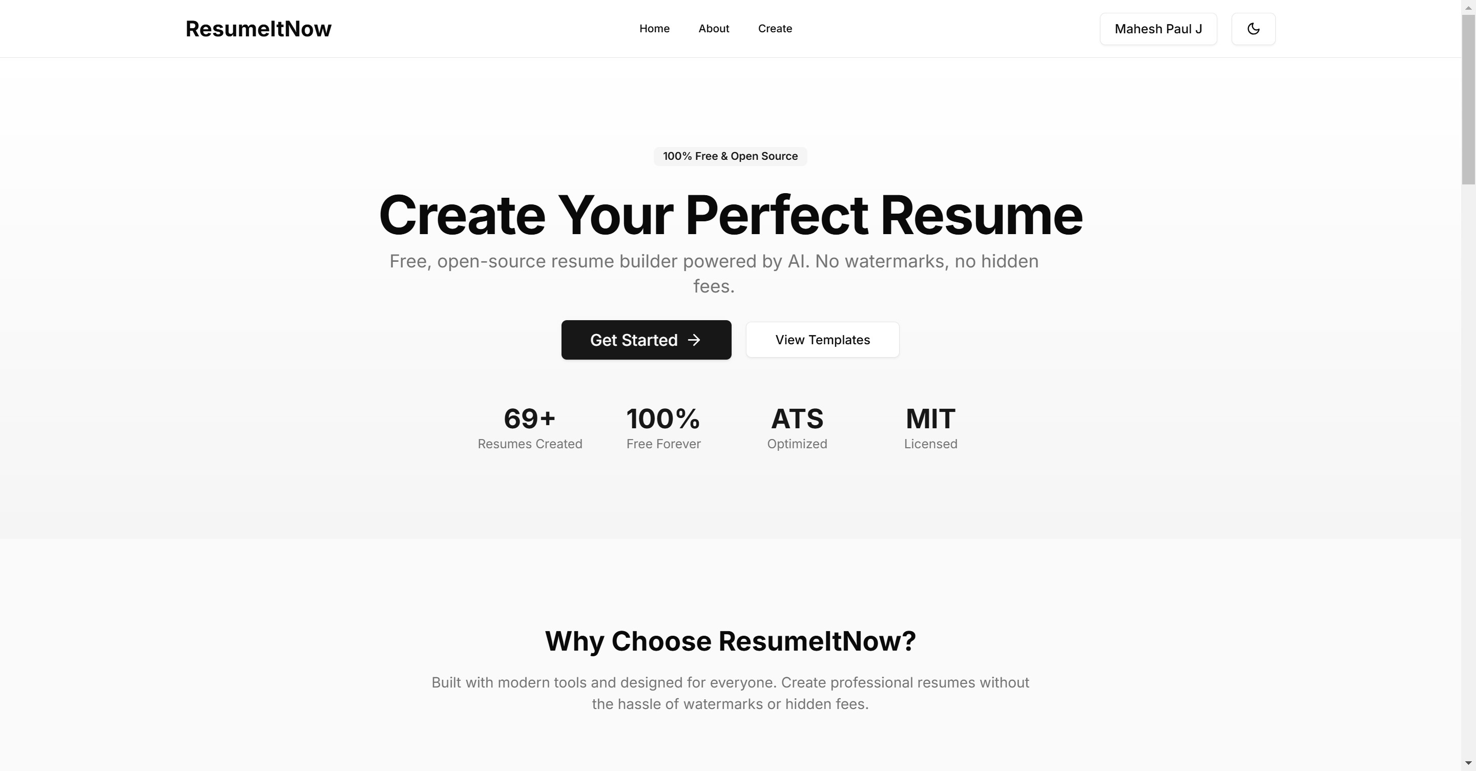 ResumeItNow - Free Open Source Resume Builder